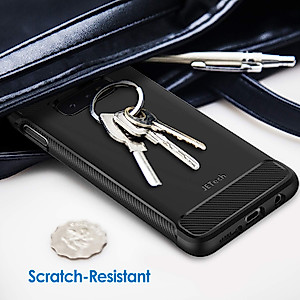 JETech Slim Fit Case for Samsung Galaxy S10e, Thin Phone Cover with Shock-Absorption and Carbon Fiber Design (Black)