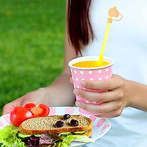 Hemoton Straw Tips 8pcs Straw Tips Cover Reusable Cute Drinking Straw Caps Silicone Straw Protectors Plugs for Milk Tea Beverage Jumbo Mugs Water Bottle Tip Silicone Straw Tips (Random Style)