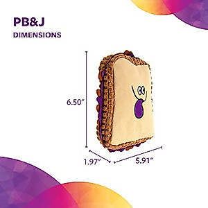 TrustyPup Tough 'N Fun PBJ Squeaky Plush Dog Toy, Chew Guard Technology - Tan, Medium (71151)