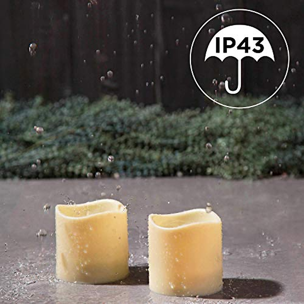 LampLust Outdoor Flameless Candles 3x3 - Battery Operated, Waterproof, Flickering LED Flame, Remote Control with Timer, Decorative Small Pillar Candles for Outdoor Decor - Set of 2