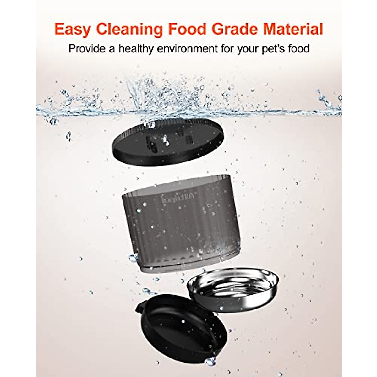 Automatic Cat Feeders with Timer, Cat Feeder Automatic Dog Food Dispenser for Pet Dry Food-Smart Pet Feeder Automatic Large Dog Feeder for Cats and Dogs with Stainless Steel Bowl, 1-6 Meals Per Day