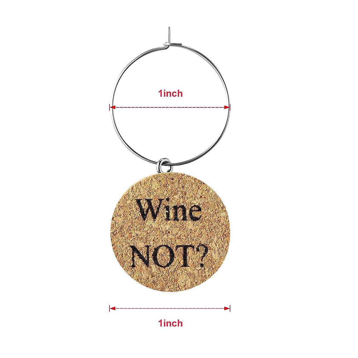 12 Pieces Wine Glass Charms Markers Drink Markers for Wine Glass Champagne Flutes Cocktails, Martinis (Wooden, 12 Pieces)