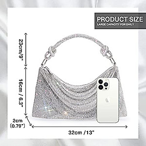 WLLWOO WLLWOO Rhinestone Purses Clutch For Women-Chic Evening Bags,Shiny Crossbody Handbags For Party Club Wedding