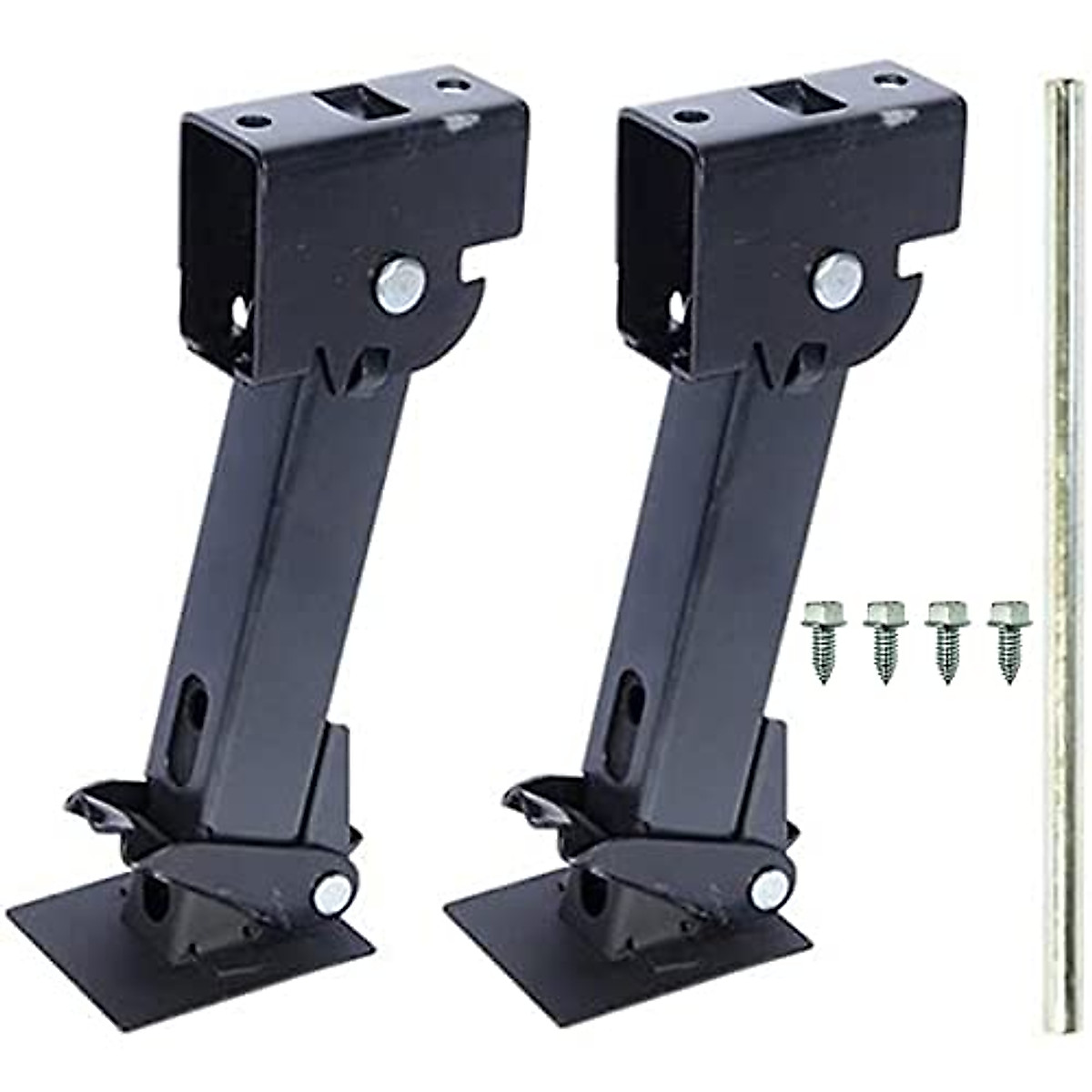 Southwest Wheel Pair of Black Painted Telescoping Trailer Stabilizer Jacks with Handle and Mounting Hardware (1000 lbs. support capacity 650 lbs. lift capacity each)