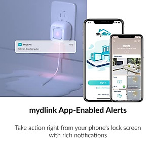 D-Link Wi-Fi Water Leak Sensor and Alarm Starter Kit, Whole Home System with App Notification, AC Powered, No Hub Required (DCH-S1621KT)