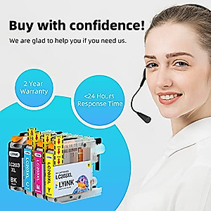 FLYINK Ink Cartridges for Brother lc203 lc201 XL Black and Color for MFC-J480DW MFC-J4420DW Printer