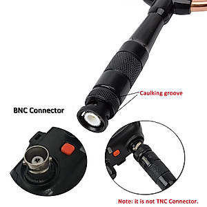 HYS BNC Base HT Antennas, 144/430 MHz Dual-Band High Gain Antenna (Gain:1.8/2.8dBi, Max Power: 20Watts, Length: 5.9inch) for VHF/UHF ICOM IC-V8 V86 IC-T7H Yaesu FT-530 Uniden BNC Radio&Scanner