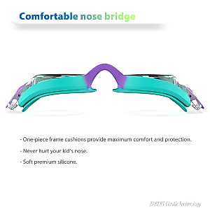 ZABERT 2 Pack Girls Swim Goggles, Swimming Goggles for Girl Kids Toddler Youth Junior Children Child Age 3 4 5 6 7 8 9 10 11 12 Years Anti Fog Teal Purple Black Pink