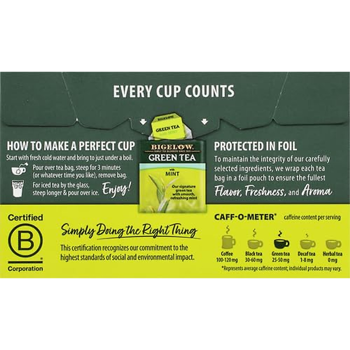 Bigelow Tea Green Tea with Mint, 20 ct