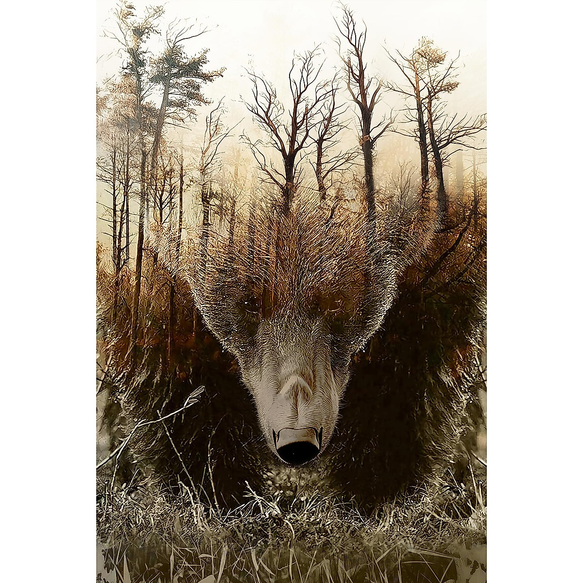 WOZUIBAN Adult Puzzle Classic Jigsaw Puzzle 1000 Pieces Wooden Puzzle DIY Forest Map Bear Modern Home Decor Unique Gift Intellectual Game 75x50cm