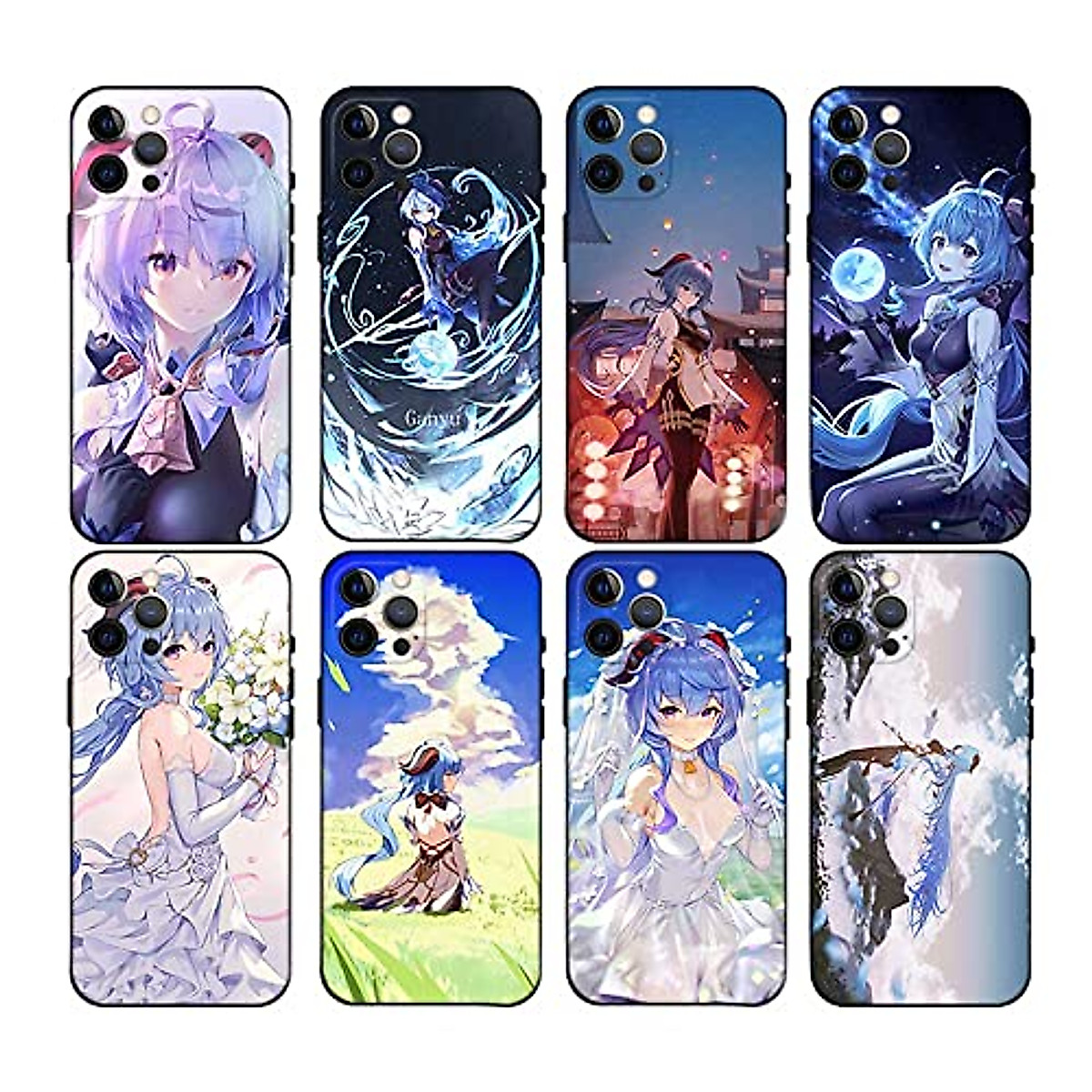 RegisBox Ganyu Phone Case Cute Ganyu Waifu Fanart Anime Girls Liyue Qixing Adeptus Multicolor