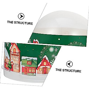 BUGUUYO 5 Sets Boxes Christmas Hug Bucket Plastic Cake Containers Mini Cake Box Clear Cake Stand Dessert Box Christmas Clear Dessert Boxes Clear Plastic Cake Box Handy Gift Case Gift Box