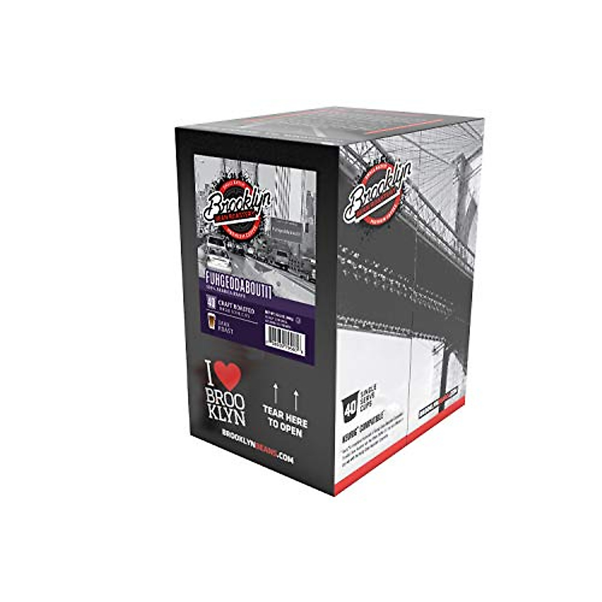 Brooklyn Beans Fuhgeddaboutit Coffee Single-cup coffee for Keurig K-Cup Brewers, 40 Count