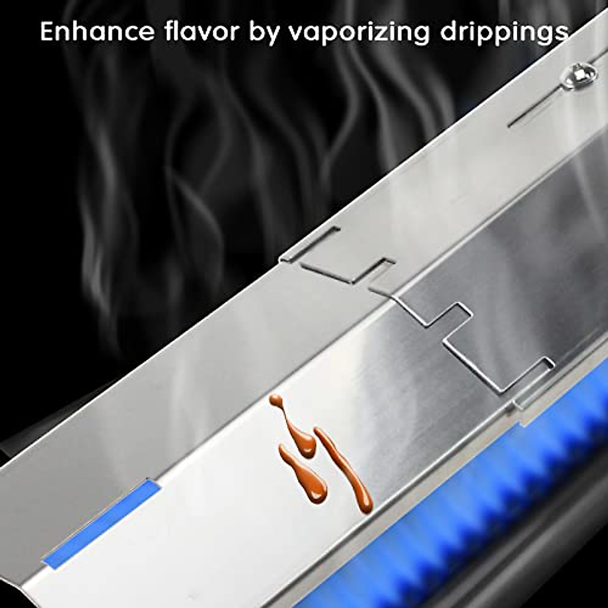 Hisencn Adjustable Stainless Steel Grill Heat Plate Shield, Heat Tent, Flavorizer Bar, Burner Cover, Flame Tamer, Heat Deflectorfor Brinkmann Gas Grill, Extends from 11.75" up to 21"