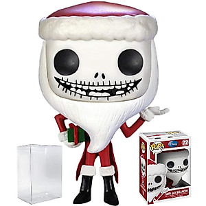 Funko POP Disney: The Nightmare Before Christmas - Santa Jack Skellington Pop! Vinyl Figure (Bundled with Compatible Pop Box Protector Case), Multicolor, 3.75 inches