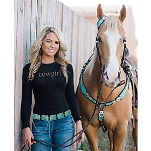 TOPACC Turquoise Concho belts for Women Western Square Teal Metal Cowgirl Boho Chain Belt for Dresses Jeans Country Concert Outfit