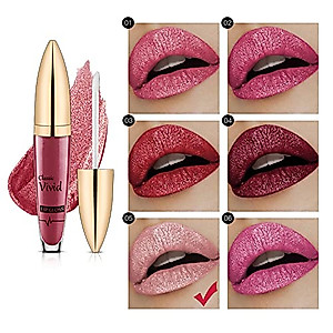 Rosarden Glitter Lip Gloss, Shimmer Lip Gloss, Diamond Shimmer Metallic Lip Gloss,Waterproof Lipstick, Glitter Liquid Lipsticks, Shiny Lip Gloss, Sparkly Glossy Metallic Shimmer, Glitter for Lips, Eyes, Cheeks ,Liquid Matte Lip Gloss, Shiny Lip Tint Plump