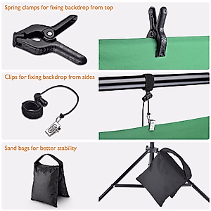 AW 8.5x10ft Backdrop Stand Support System with 4X Clamps 2X Clips 2X Sand Bags 1x Carry Bag for Parties Events Photography