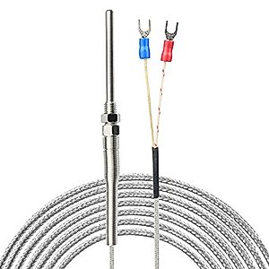 Xnrtop 50mm/1.97" Probe K Type 0-500C Temperature Controller Thermocouple Sensor Probe 2 Meter /6.56ft Long 2Pcs