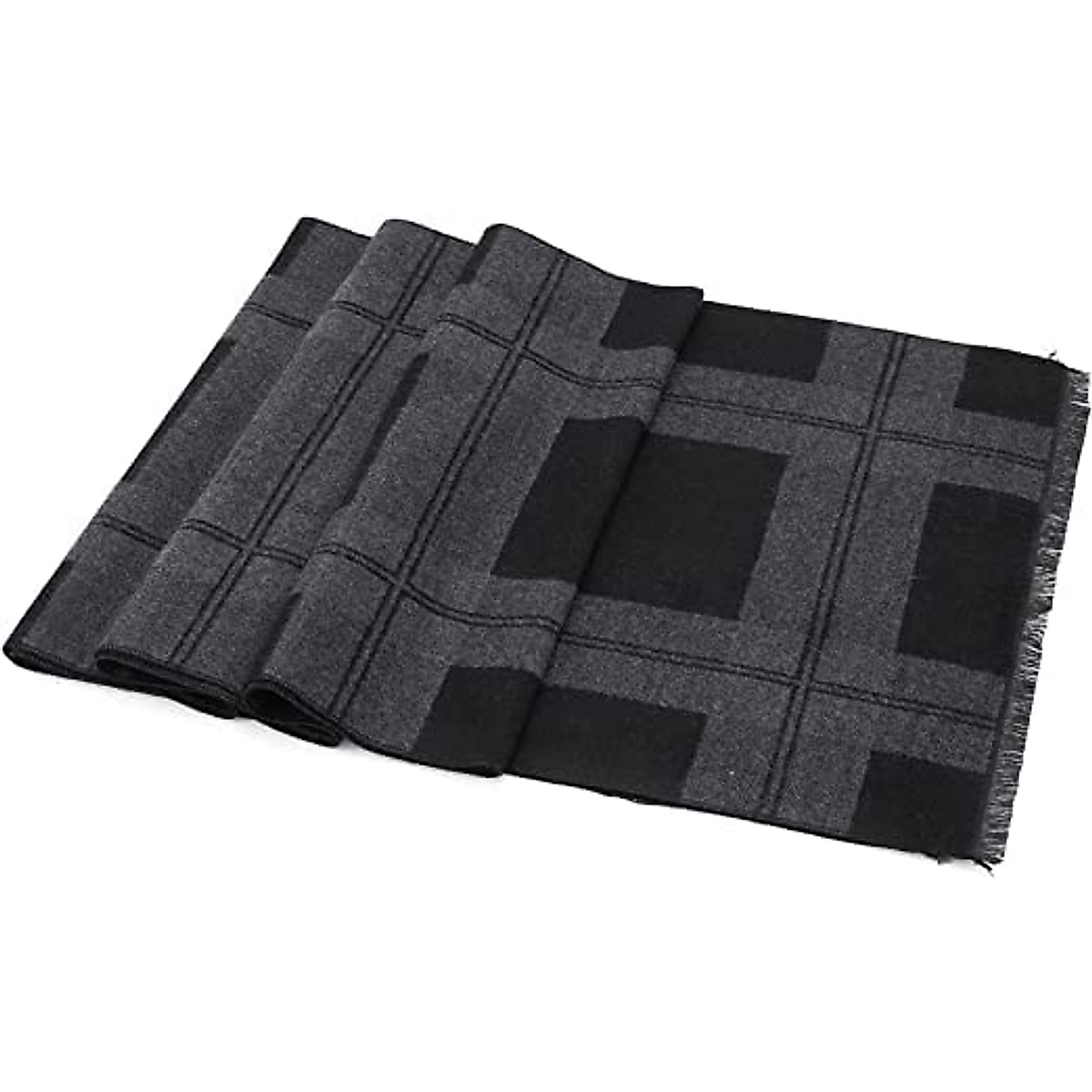 Zando Black Scarf for Men Scarf Winter Soft Scarf Mens Striped Scarf Cotton Scarf Designer Scarf Cashmere Scarves Wrap Scarf Lightweight Scarf Checkered Scarf