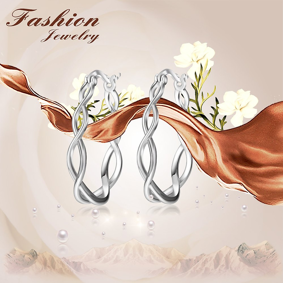 YFN Hoop Earrings for Women Enternity Celtic Knot Hoops Earrings 925 Sterling Silver Polished Irish knot Circle Hoop Jewelry for Women