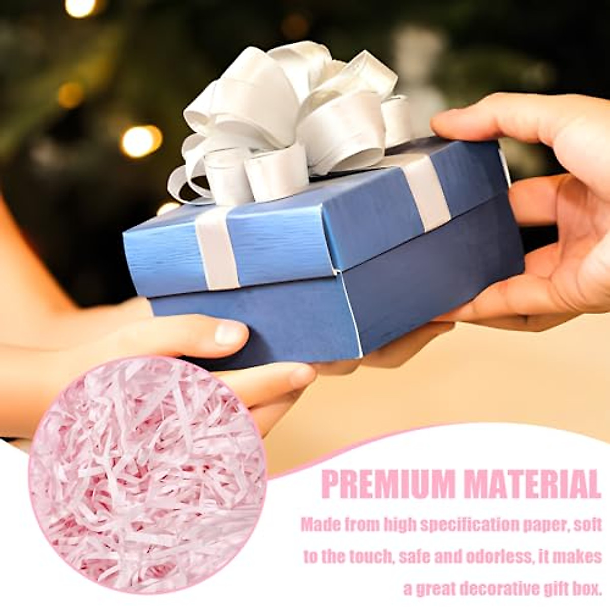 COFEETBO Basket Grass,Crinkle Cut Tissue Paper for Easter Gift Box Wrapping Packing Filling,Recyclable DIY Craft Basket Shred Confetti Raffia Paper Filler,100g 3.53oz Party Decoration