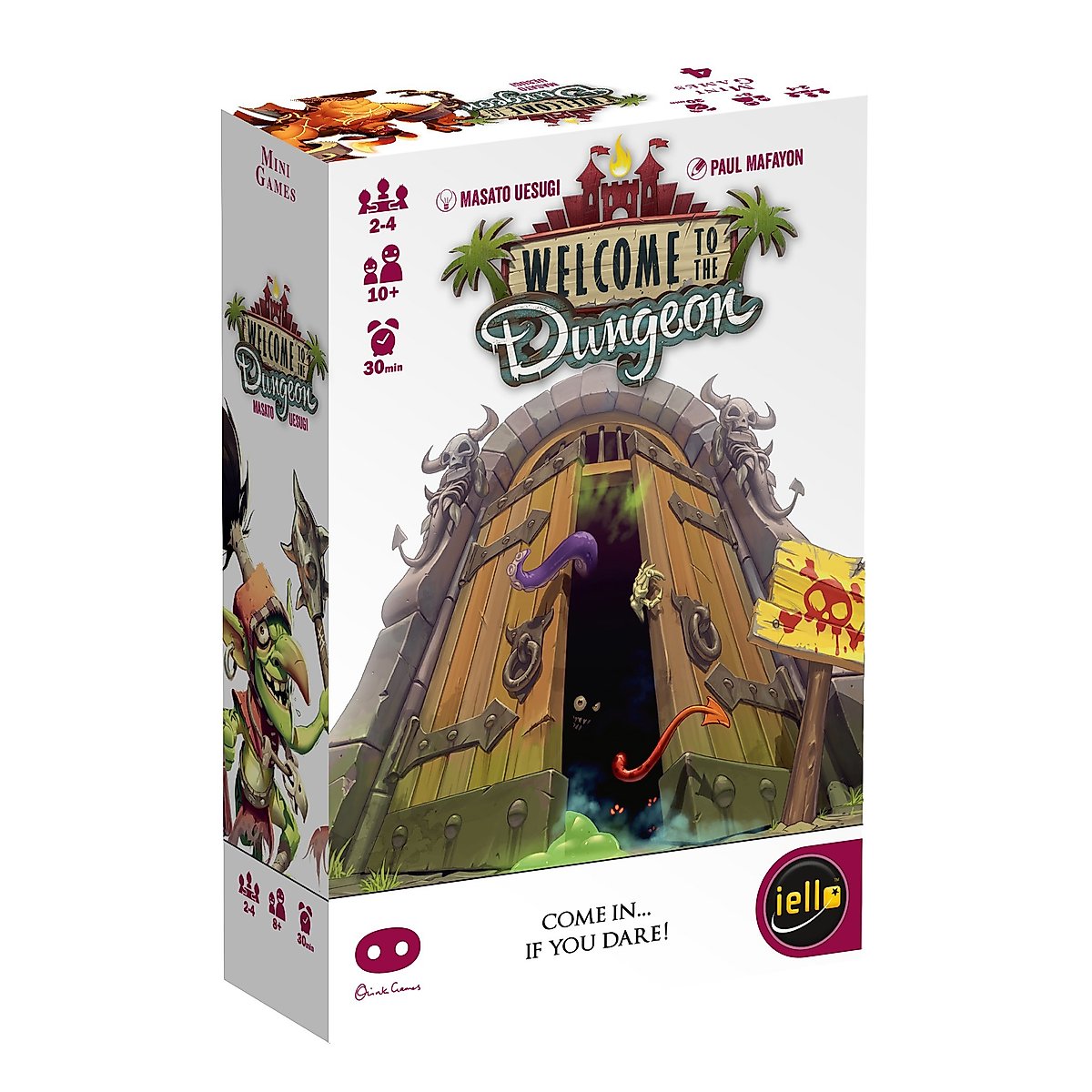 IELLO: Welcome to The Dungeon, Push-Your-Luck Elements, Disappearing Equipment, Strategy Board Game, 30 Minute Game Play, 2 to 4 Players, Ages 10 and Up