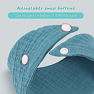 WD&CD 4 Pcs Baby Triangular Cloth Bibs, Double Layer Soft Absorbent Muslin Neck Cloth Drool Bib with 2 Adjustable Snaps, F