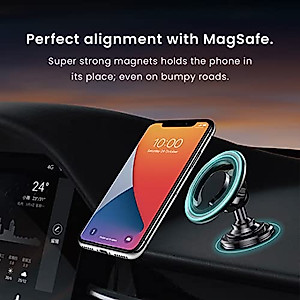 SMARTPOP Magnetic Phone Holder for Car - Phone Mount for Car Campatible with MagSafe - Car Phone Holder - 360°Adjustable Car Phone Holder Mount Fits All Smartphones