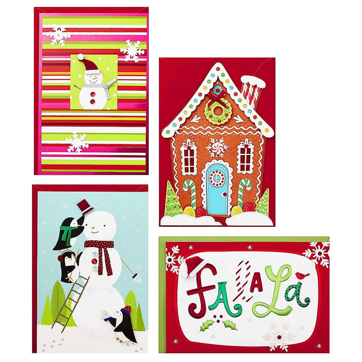 Hallmark Boxed Handmade Christmas Cards Assortment (Set of 24 Special Holiday Greeting Cards and Envelopes) (1XPX5156)