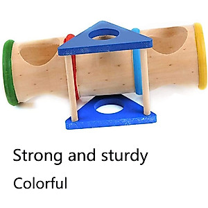 Litewoo Wood Seesaw Tunnel Toy for Dwarf Hamster Gerbil Rat Mouse Small Animal House Cage House Toy