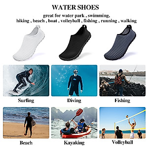 Racqua Men&Women Quick-Dry Water Shoes Breathable Pool Beach Swim Shoes Aqua Socks for Hiking Surf Diving Sport Black 8W/7M
