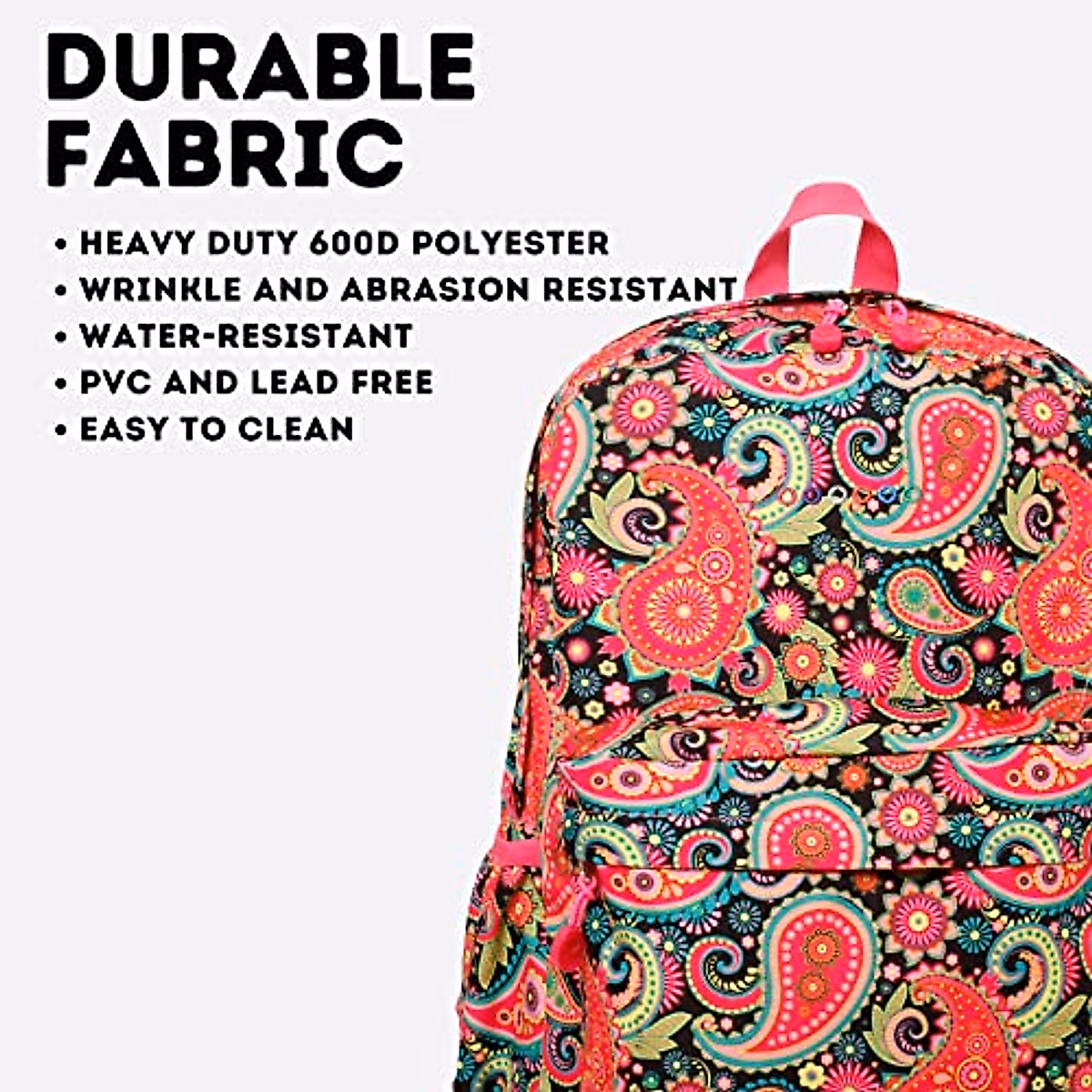 J World New York Unisex Kid's Oz School Backpack for Girls Boys. Cute Bookbag, Classic Paisley, One Size