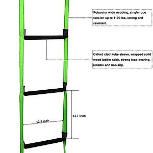 CRAYZA Fire Escape Ladder, 10 Feet Portable Safety Rope Ladder with 2 Hooks for 2-3 Story Homes, Multi-use for Kids and Adults