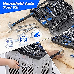 Prostormer 200-Piece Hand Tool Set, General Home and Auto Repair Tool Kit with Toolbox Storage Case for Mechanical Repair, DIY, Home Maintenance