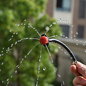 Kalolary 200Pcs Adjustable Drip Irrigation Emitters, 1/4Inch Adjustable Micro Drip Irrigation System Watering Sprinklers Anti-Clogging Emitter Dripper Red Garden Supplies