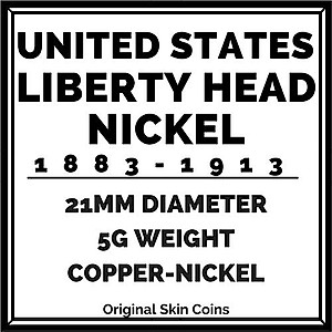 Old U.S. Nickels 3 Coin Collection Set - Liberty Head Nickel, Buffalo Nickel, Jefferson Silver War Nickel
