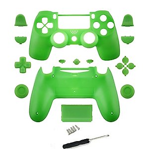 Replacement Full Housing Shell Case Cover with Buttons Mod Kit For PS4 Pro Slim For Sony Playstation 4 Dualshock 4 PS4 Slim Pro Wireless Controller - Green