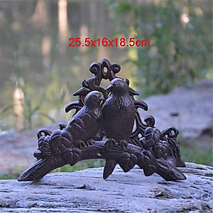 Cast Iron Wrought Iron Bird European Style Pipe Rack Antique Metal Garden Yard Decorative Rustic Hose Hanger Wall Mounted Hose Butler Garden Hose Storage Device Decoration Cast Iron Doorbell Decorati