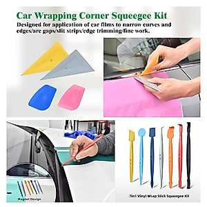 REEVAA Professional Vinyl Wrap & Window Tint Tools, 48PCS Tools Kit, Windshield & Magnet Micro Squeegee Kit