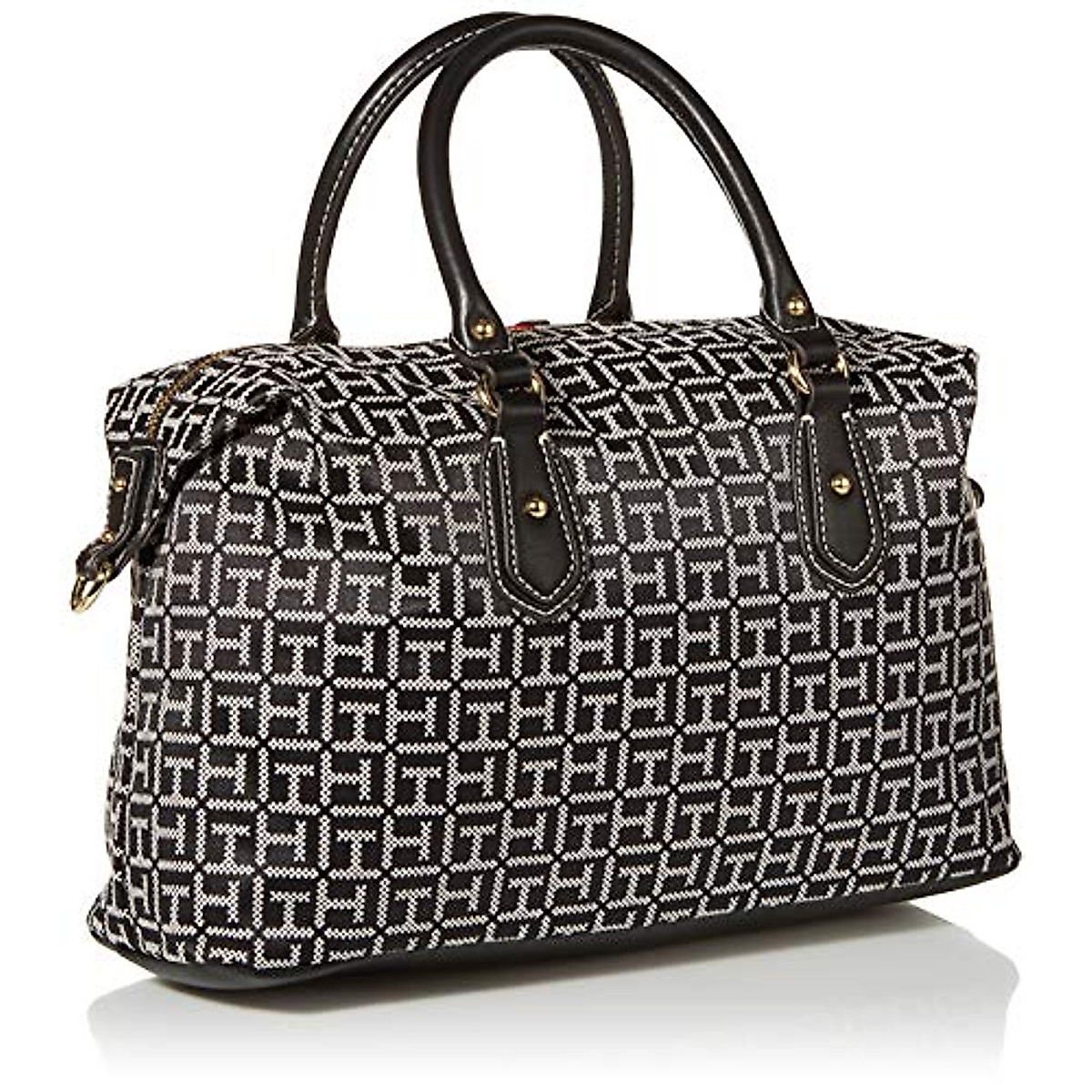 Tommy Hilfiger Jaden Satchel Crossbody Bag, Black/White