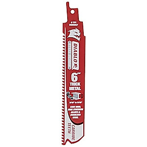 Freud DS0608CF Steel Demon Carbide-Tipped Reciprocating Blades for Thick Metal Cutting, 6-Inch