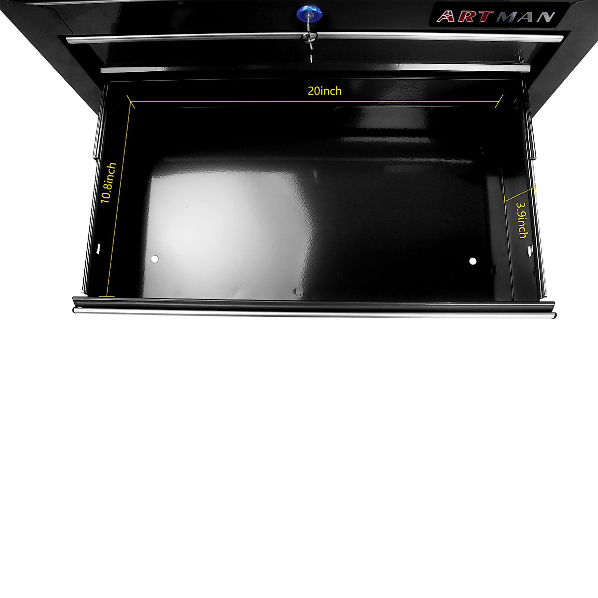 5-Drawer Workshop Tool Chest with Wheels and Lockable Drawers, Heavy Duty 220 LBS Capacity Rolling Tool Cart, Cold Rolled Steel Storage Organizer Tool Box for Warehouse, Garage, Repair Shop - BLACK