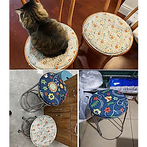 1/2/4 Packs Round Chair Seat Cushion Pads with Tie,Non Slip Round Seat Pads for Dining Chairs High Stool Chairs Bistro Bar Seat (Color : Colour 4, Size : 30cm(1pack))