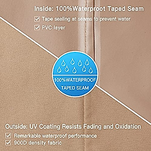 Fire Pit Cover - 30 Inch 32 Inch Strong Fade-Resistant Tear-Resistant UV-Resistant Waterproof Heavy Duty 900D Material Fire Table Cover Square for Outdoor Fire Pit Table - Brown