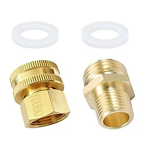 YOUHO Garden Hose Adapter 1" NTP Female x 3/4" GHT(F) Drip Irrigation Tubing to Faucet - Reusable Connector Fittings for Most Rain Bird, Orbit, Dig, Toro, Garden Extension Repair Fitting 1PCS