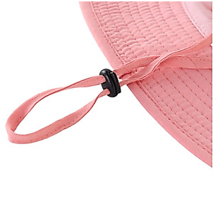 Connectyle Little Girls Sun Hat UV Protection Beach Hat for Toddler Girls Breathable Bucket Hat for Summer UPF 50+ Baby Pink