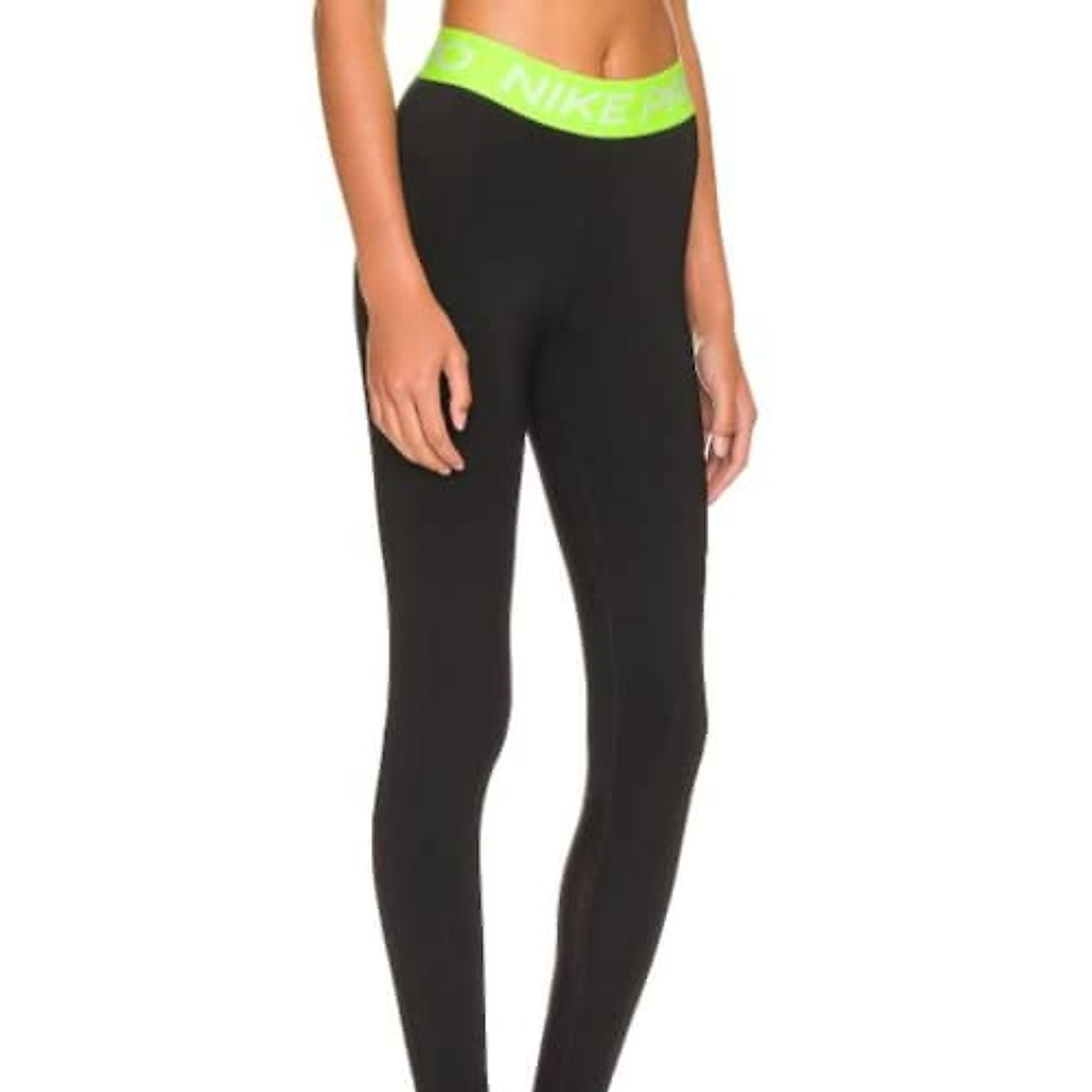 Nike Pro 365 Women's Mid-Rise Crop Leggings, Black/Volt/White, X-Large