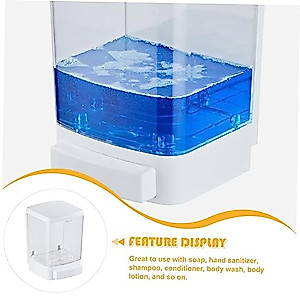 BETOOKY Manual Soap Dispenser Foams Soap Dispenser Push- Style Dispenser Liquid Soap Holder Wall Mounted Hand Wash Wall Holder Hotel Soap Dispenser Handwashing Fluid White Plastic Shampoo