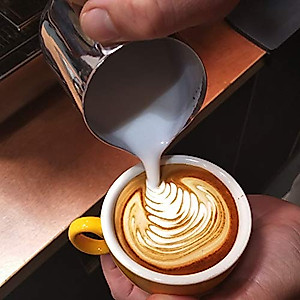 Rhino Coffee Gear 0799439358010 Milk Pitcher, 12 oz, Silver